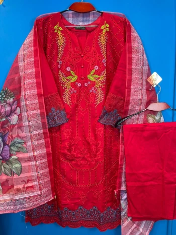 PREMIUM Quality Pakistani SADABAHAR Inspired Ready Party Collection - red 2050 || Style Mart Brand